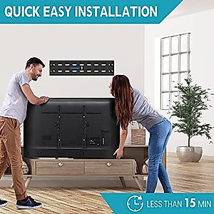 MOUNTUP Tilting TV Wall Mount TV Bracket for Most 26-55 Inch LED LCD OLED Flat/Curved TVs, Low Profile TV Mount Save Spacing - Fits 12" to 16" Studs, Max VESA 400x400mm up to 99 LBS, MU0007