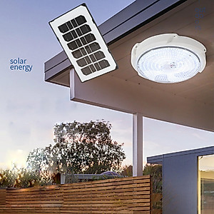 iFCOW Solar Indoor Lights for Home, Solar Shed Lights, Solar Powered Ceiling Light 300W Indoor Light with Remote and Timer for Barn Shed Garage