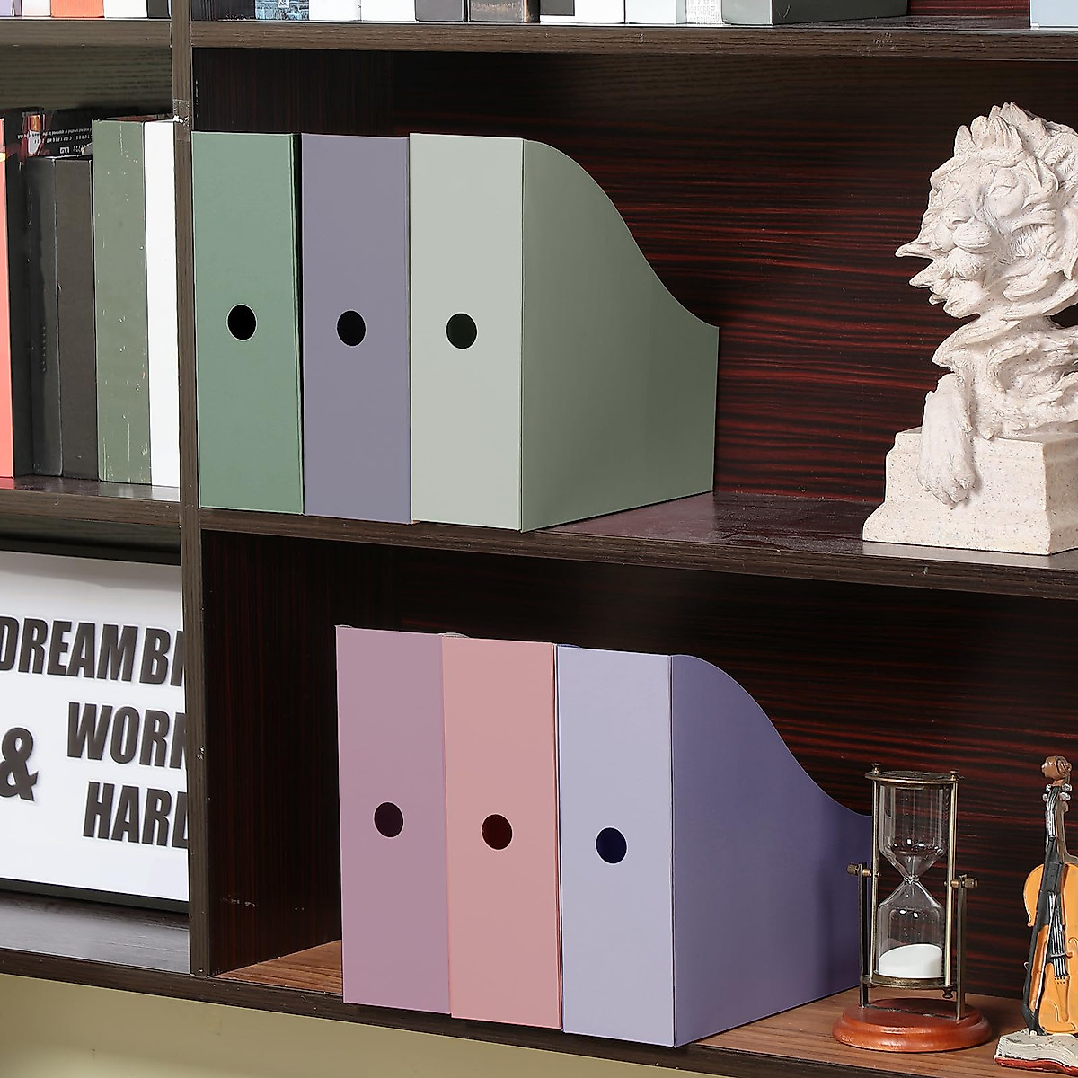 Colarr 24 Pcs Cardboard Magazine Holders 12 Colors Magazine Storage Box ...