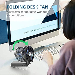 HandFan 2023 Upgraded 5200mAh Portable Handheld Fan Rechargeable Battery Operated, Small Personal Fan, Foldable Mini Desk Fan, Cooling Electric Fan for Travel, Outdoors, Indoors