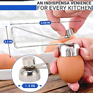 Stainless Steel Egg Cracker Tool - Egg Cracker Cutter Egg Opener Topper Cutter Egg Cracker Topper Egg Cutter Stainless Steel Kitchen Egg Topper Cutter Heavy Duty Cutter Egg Shell Cutter Tool Separator