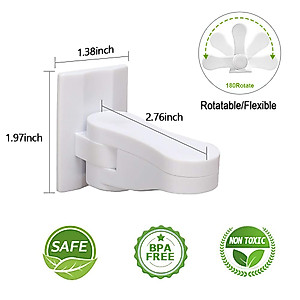 Door Lever Child Lock, Baby Proofing Handle Locks Deter Kids Pets from Opening Handle Doors & Getting Locked in Rooms, Tool-Free Install Easiest Use (White-3pack)