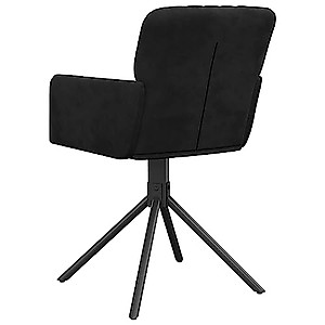 vidaXL Set of 2 Swivel Dining Chairs Black Velvet - Luxurious Material - Modern Design - Comfortable Foam Filling - Velvet Upholstered Seats with Armrests
