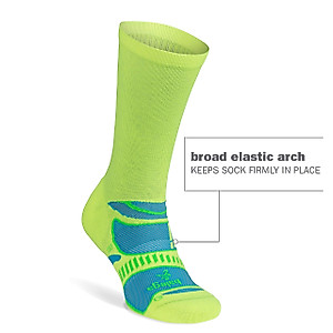 Balega Ultralight Lightweight Performance Crew Athletic Running Socks for Men and Women (1 Pair), Neon Lime, Medium