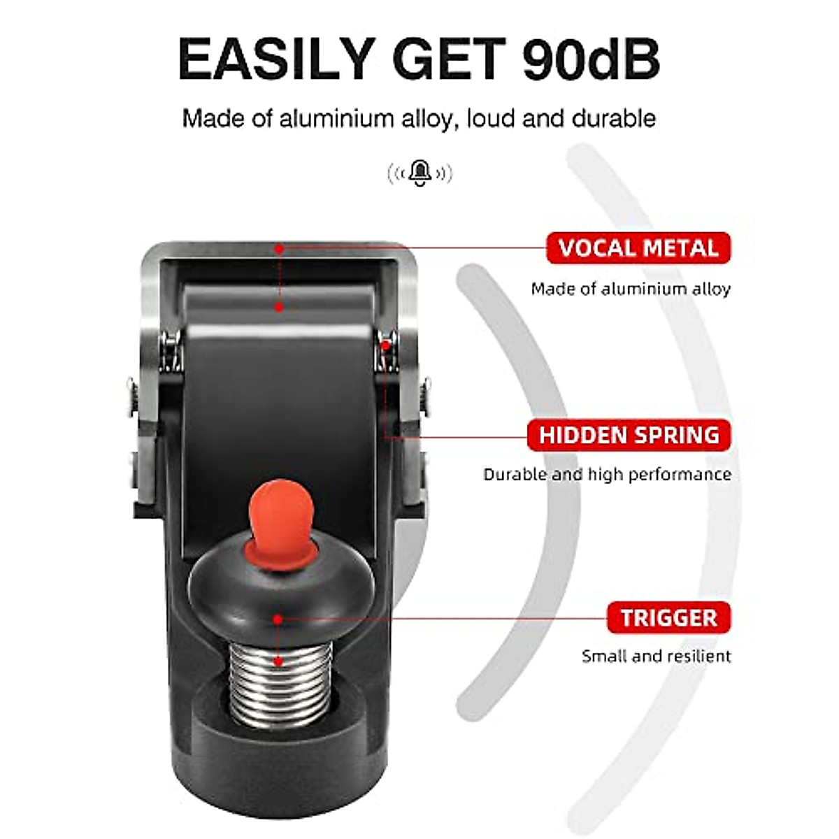 ROCKBROS Bike Bells Hidden MTB Bells Bicycle Bells for 22.2mm Handlebars, More Than 100dB, Clear & Long Sound Ringer, Mountain Bike, Scooter, Youth Bike