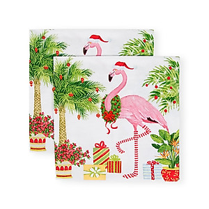 Caspari Christmas Flamingos Paper Cocktail Napkins - 20 Per Package, 2 Packs