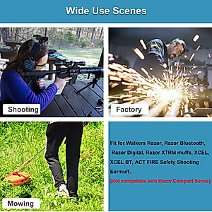 Gel Ear Pads for Walker's Razor Earmuffs Gel Seals Gel Ear Cushions Earcups Replacement Ear Pad for Shooting Ear Protection with Sealed Bottom Shell