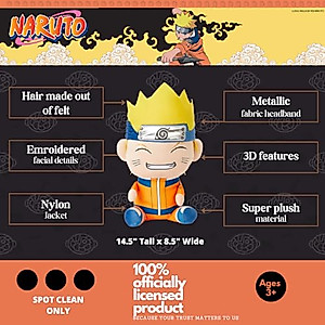 Collectibles Naruto Anime Ninja Kids Bedding Super Soft Plush Cuddle Pillow Buddy, One Size, (Officially Licensed Product)