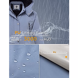 WenVen Women's Winter Puffy Coat Warm Thick Outerwear with Removable Hood(Blue, Large)