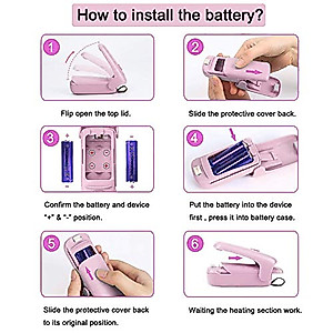 Mini Portable Handheld Heat Sealer, 2 in 1 Heat Sealer & Cutter Portable Bag Resealer Machine for Plastic Bags Storage Food Snack Cookies Fresh (Battery Included), Pink