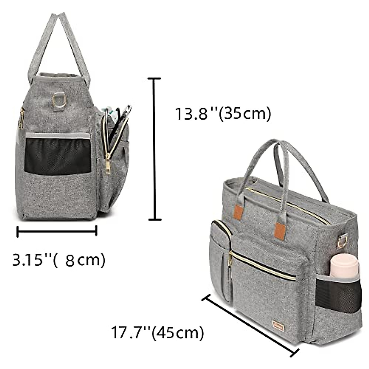 Laptop Tote Bag, Middle Size Computer Messenger Teacher Bag with 15.6'' Padded Laptop Sleeve