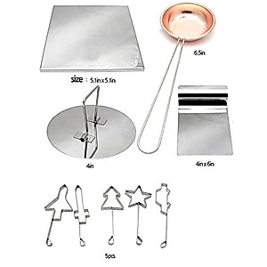 Dalgona Korean sugar Candy Making Tools Set DALGONA (9pcs in 1set), Mold, Press Stainless Steel (Package Vary, One of Three Types), Design in Korea