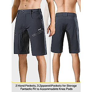 ARSUXEO Mens Bike Shorts,Cycling Shorts,Mountain Bike Shorts MTB Shorts Loose Fit with Moisture-Wicking Waistband Dark Grey Size Medium