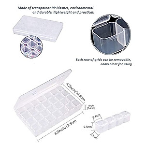 Perzomido 2 Pack 28 Slots Plastic Craft Organizer Case Diamond Storage Box(2pcs)