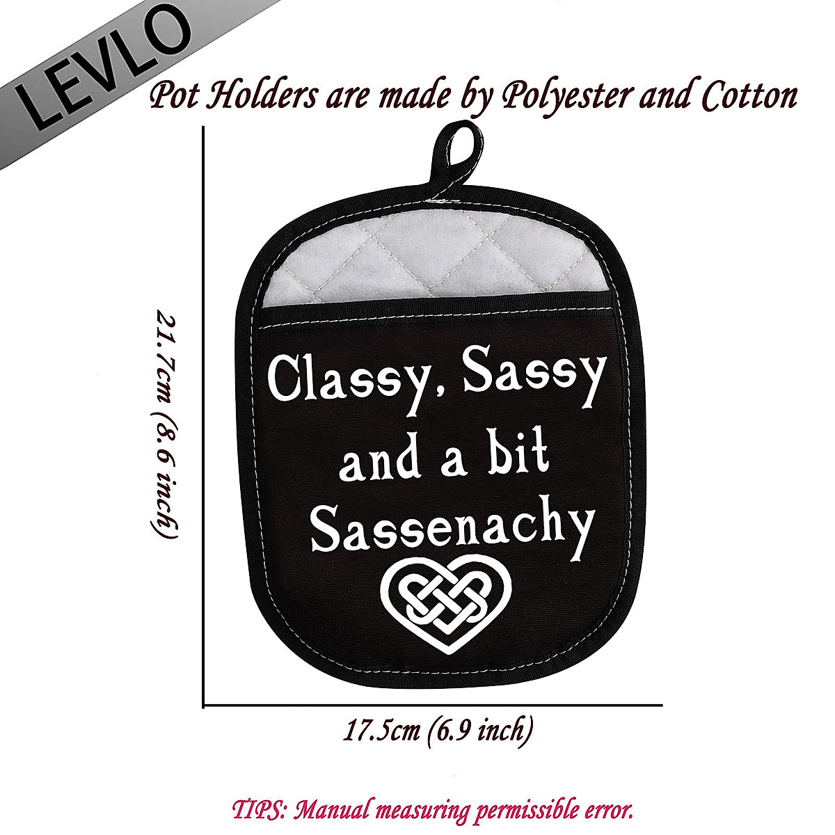 LEVLO Dragonfly Fans Gift Sassenach Merchandise for Jamie Fraser Fans Classy Sassy and A Bit Sassenachy Dragonfly Pot Holders (Classy Sassy)