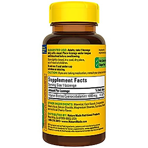 Nature Made Vitamin B12 Sublingual, Easy to Take, 1000 mcg for Energy Metabolism Support, 150 Sugar Free Micro-Lozenges, 150 Day Supply