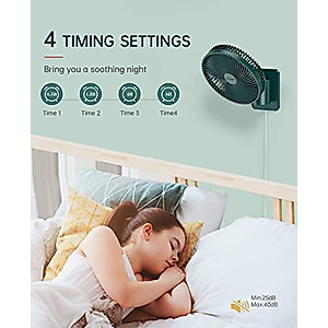 Oscillating Wall Mount Small Fan with Remote Control and Timer, 8.5Inch, 4 Speeds, Included Adapter, 120° Adjustable Tilt, High Velocity, 70Inch Cord, Quiet, for RV Bedroom Kitchen Gym, Garage,12 W
