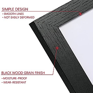 PEALSN 8x10 Picture Frame Set of 6, Display Picture 5x7 with Mat or 8x10 Without Mat, Black Woodgrain