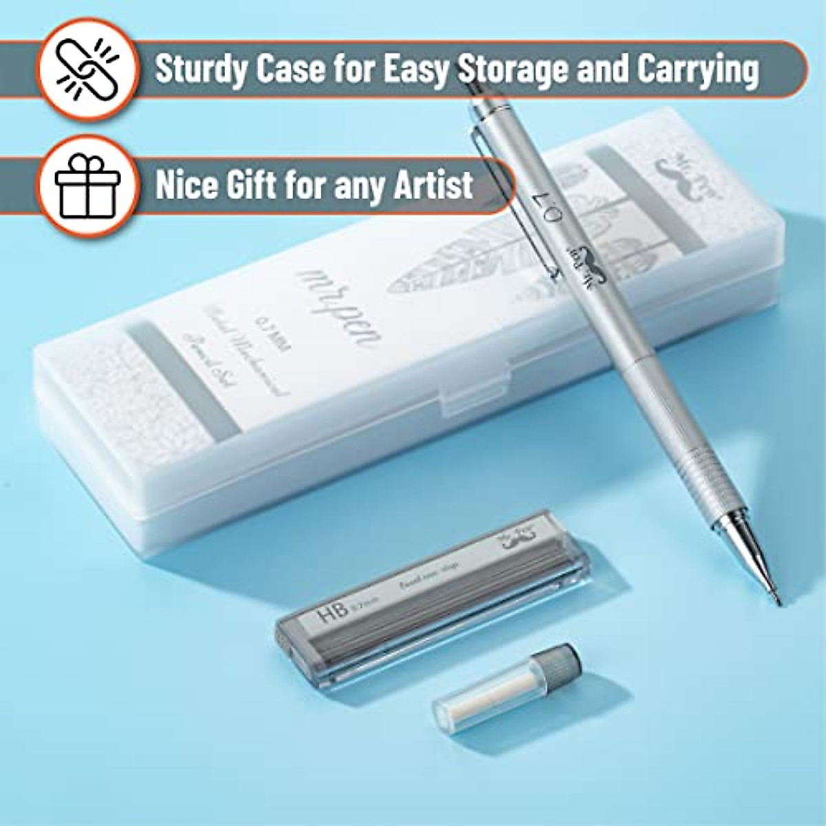 Mr. Pen- Mechanical Pencil, Metal, 0.7mm, Drafting Pencil, Metal Mechanical Pencils, 0.7 Mechanical Pencils, Metal Pencil, Drawing Pencil, Mechanical Pencil Pack