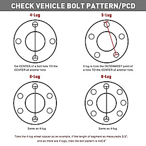DCVAMOUS 4PC 8x170 Wheel Spacers 2 Inch with 14x2 Studs Compatible with Ford 8 Lug for 1999-2016 F250 F350 & Super Duty (Truck must be with M14x2 Lugs) | 1999-2002 Excursion
