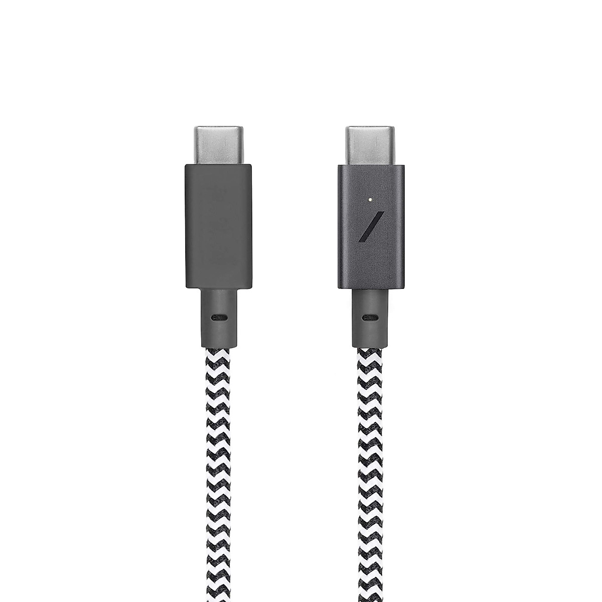 Native Union Type-C Belt Cable Pro - USB-C to USB-C 8ft Ultra-Strong Charging Cable with Leather Strap Compatible with MacBook Pro 2017-2020, MacBook Pro 13" M1/ M2, Air 13" M1, Surface Go 3 (Zebra)