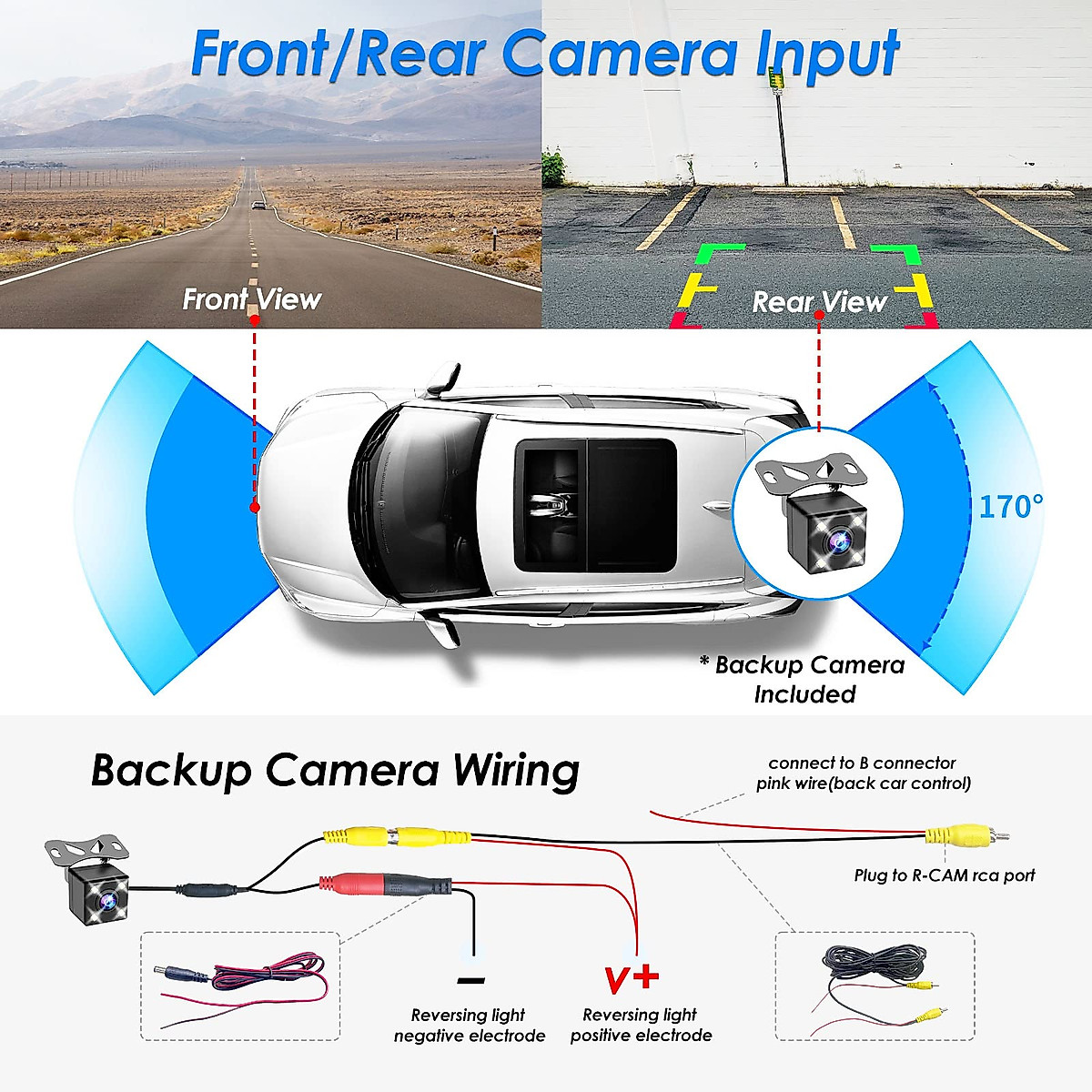 Double Din Bluetooth Car Stereo: 7 Inch LCD Touchscreen Car Audio Receiver - Mirrorlink MP5 Car Radio with AM FM RBDS Backup Camera USB SD AUX Subwoofer Phone Charge