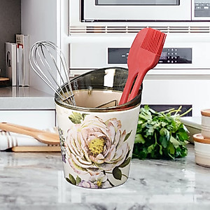 Plastic Flatware Caddy Silverware Holder for Counter top Cutlery Holder Organizer, Utensil Holder for Small Kitchen Tools, Round