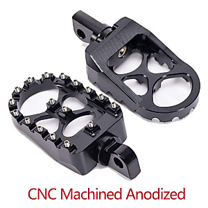 Hopider CNC Wide Foot Pegs 360° Roating MX Chopper Bobber Style for harley Dyna Sportster Fatboy Iron 883,Black