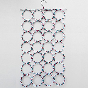 28 Ring Scarf Holder Tie Hanger Belt Closet Clothes Organizer Hook Scarf Hangers