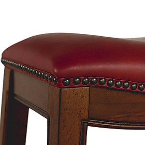 Picket House Furnishings Bowen 30" Backless Bar Stool in Red