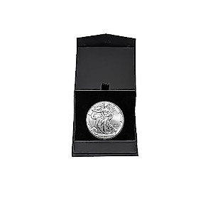 2007 - U.S. Silver Eagle in Plastic Air Tite in Magnet Close Black Gift Box - Gem Brilliant Uncirculated Dollar US Mint Uncirculated