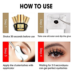 Extra Strong Eyelash Extension Glue | Heasoy Waterproof Lash Glue | 1 Sec Drying time | Retention 8 Weeks | Individual Lash Glue Long Lasting DIY for Semi-Permanent Extensions | Professional Use Only