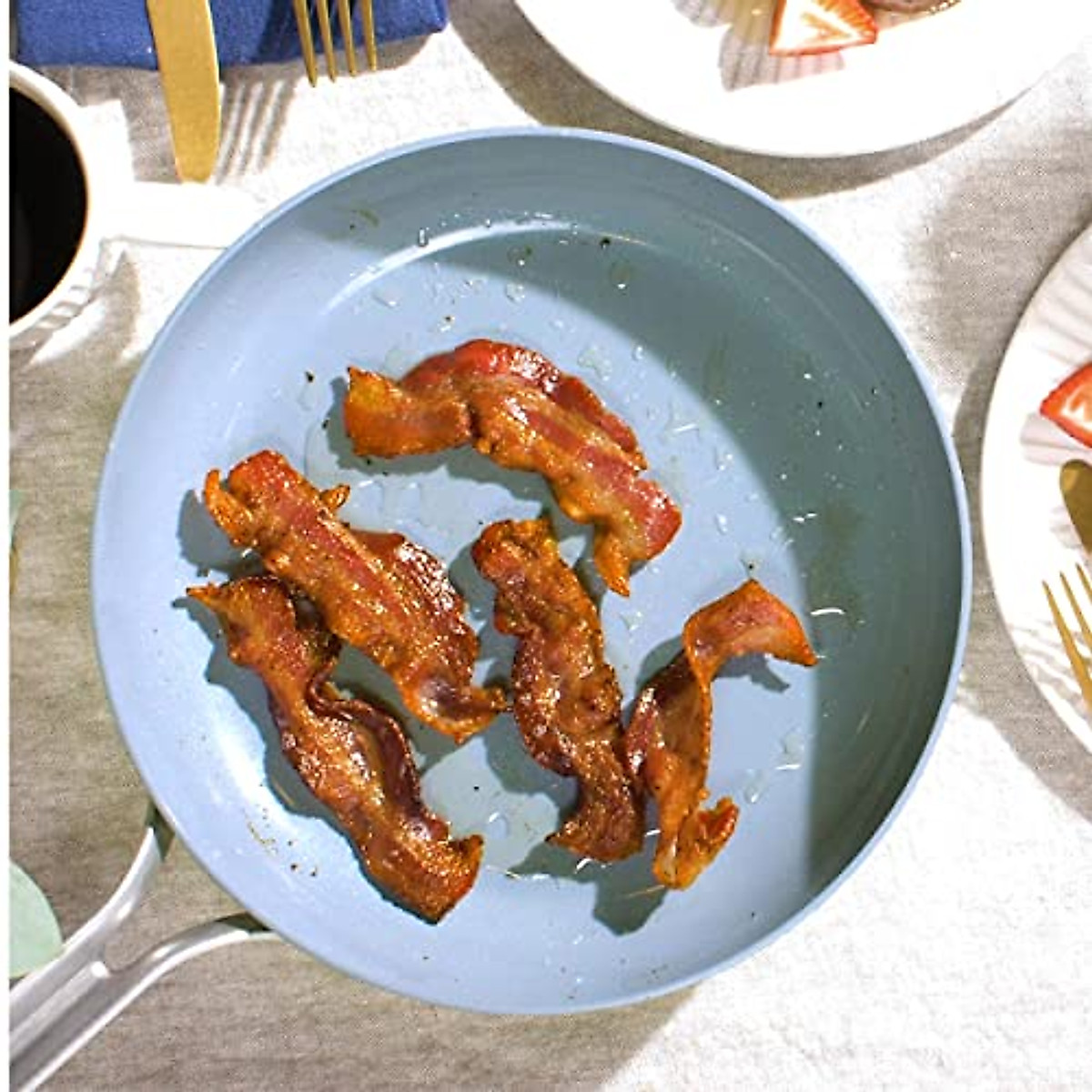 GreenPan X Food 52 Tri-Ply Stainless Steel Healthy Ceramic Nonstick, 8" Frying Pan Skillet, PFAS-Free, Multi Clad, Induction, Dishwasher Safe, Oven Safe, Silver