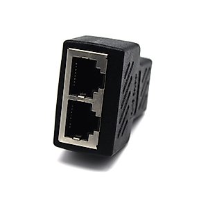 MOTONG RJ45 Splitter Adapter 1 to 2 Dual Female Port CAT 5/CAT 6 LAN Ethernet Socket Splitter Connector Adapter