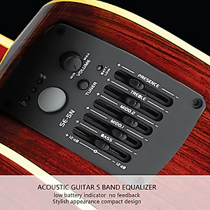 SE-5N 5 Band EQ Equalizer Pickup Tuner for Acoustic Guitar Musical Instrument