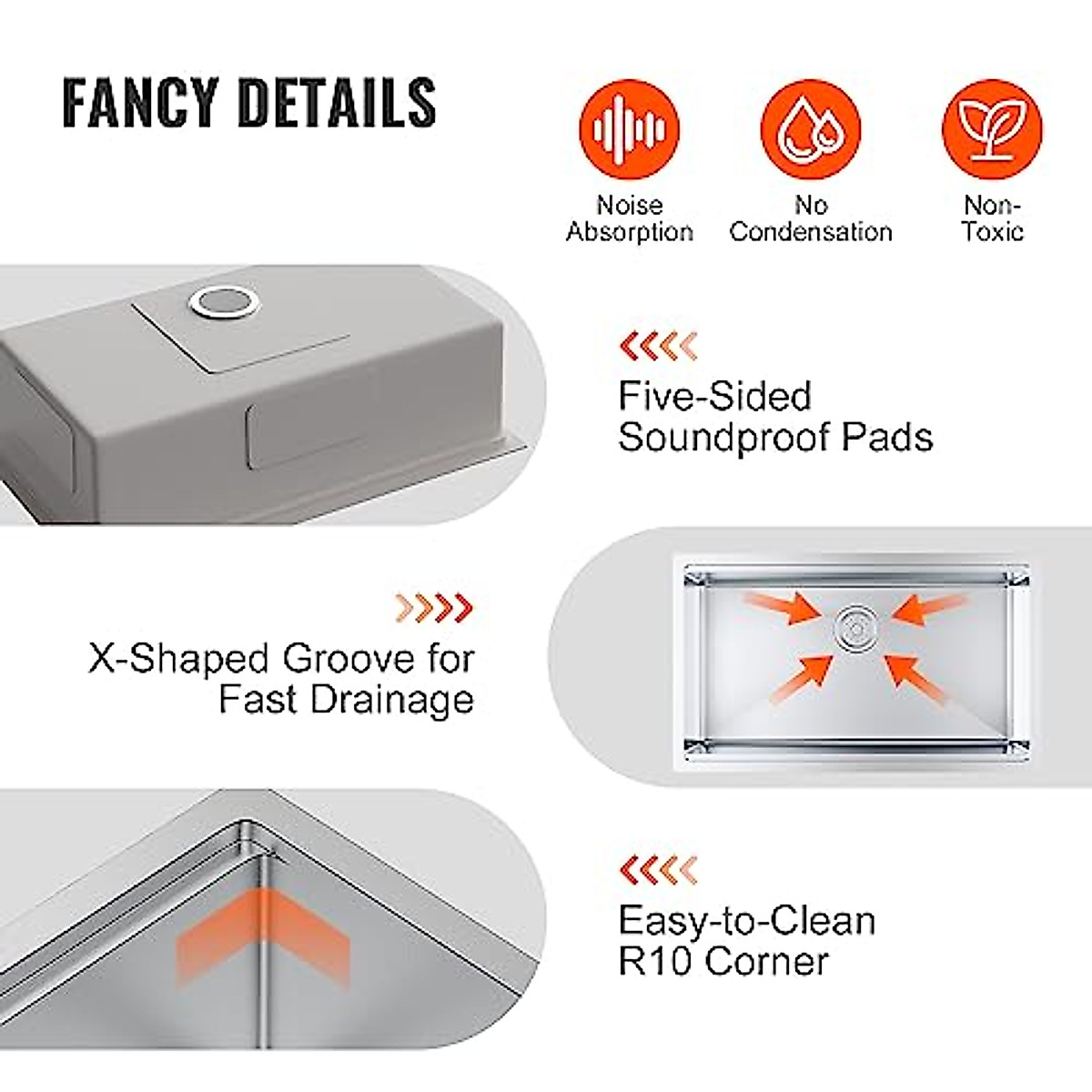 VEVOR Kitchen Sink, 304 Stainless Steel Drop-In Sinks, Undermount Single Bowl Basin with Ledge and Accessories, Household Dishwasher Sinks for Workstation, RV, Prep Kitchen, and Bar Sink, 32 inch