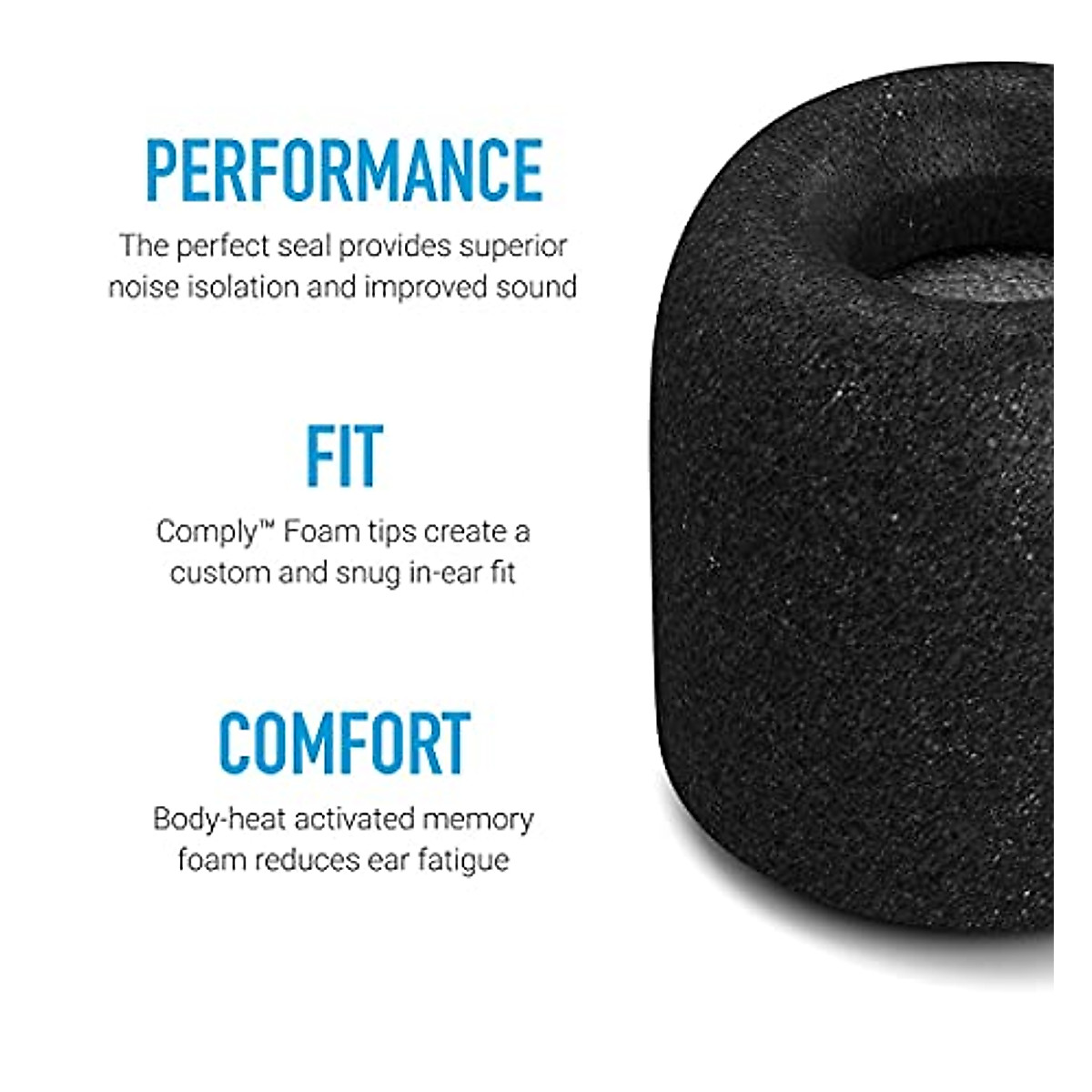 COMPLY T-500 Memory Foam Replacement Earbud Tips For KZ ZS10, ZSN, AS10, ZSX, STARFIELD, FH7, FIIO, MOONDROP And More Earphones (Assorted, 3 Pairs)