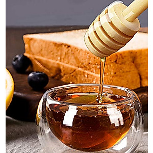 20Pcs Honey Dipper Sticks, 3 Inch Wooden Honey Dipper, Mini Honeycomb Stick, Honey Stirrer Stick for Honey Jar Dispense Drizzle Honey and Wedding Party Gift