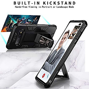 Samsung Galaxy S10 Case Military Grade Shockproof with Kickstand Stand Built-in Magnetic Car Mount Armor Heavy Duty Protective Case for Samsung Galaxy S10 Phone Case (Blue)