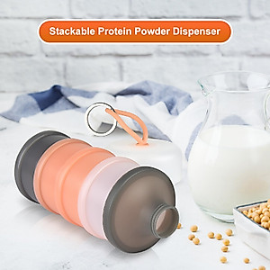 2 Pcs Protein Powder Container, Protein Powder Travel Container, Travel Powder Container, Baby Formula Dispenser on The Go (Pink)