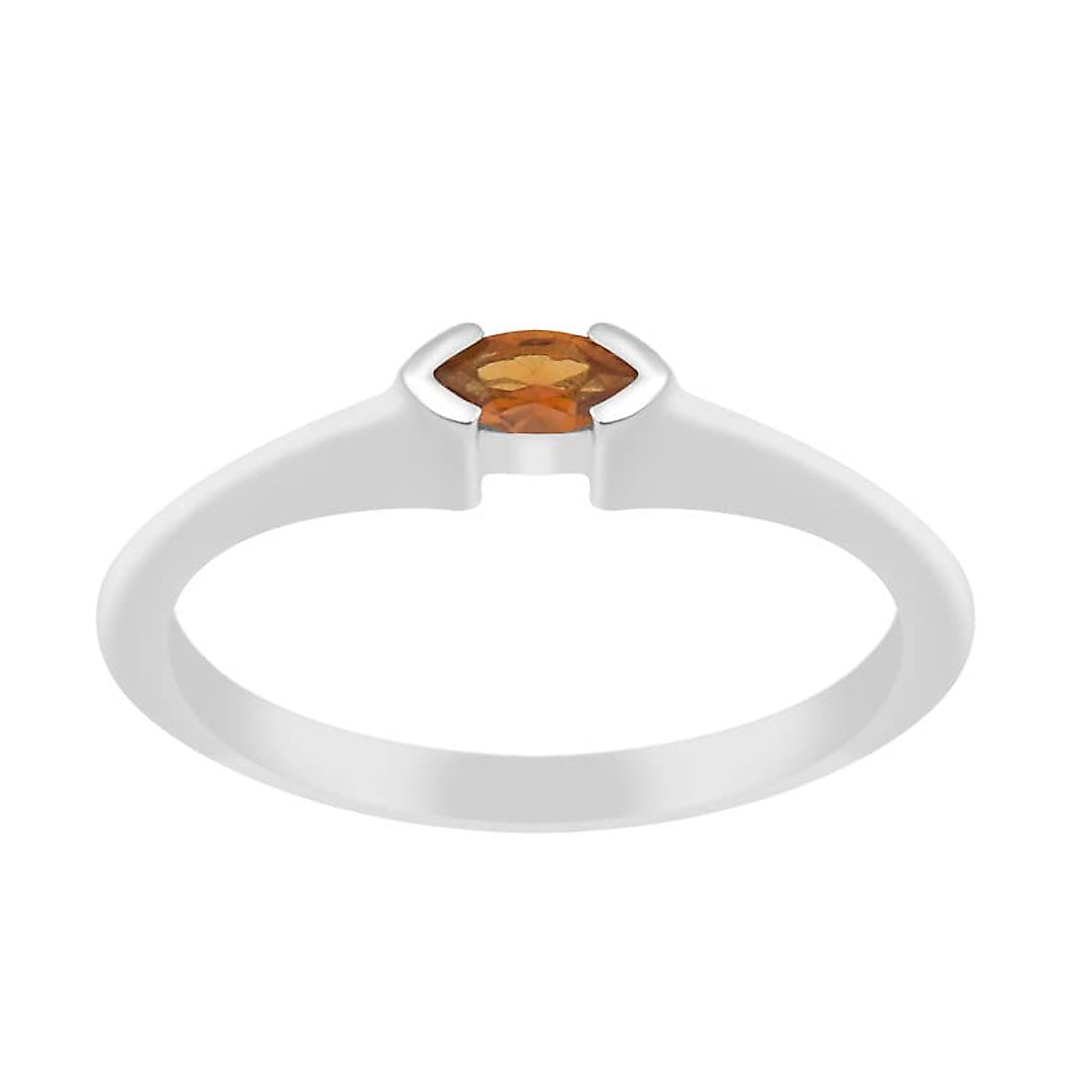 Marquise Cut 0.20 Ctw Multi Choice Gemstone 925 Sterling Silver Women Wedding Ring, Stacking Ring For Her Citrine, 8