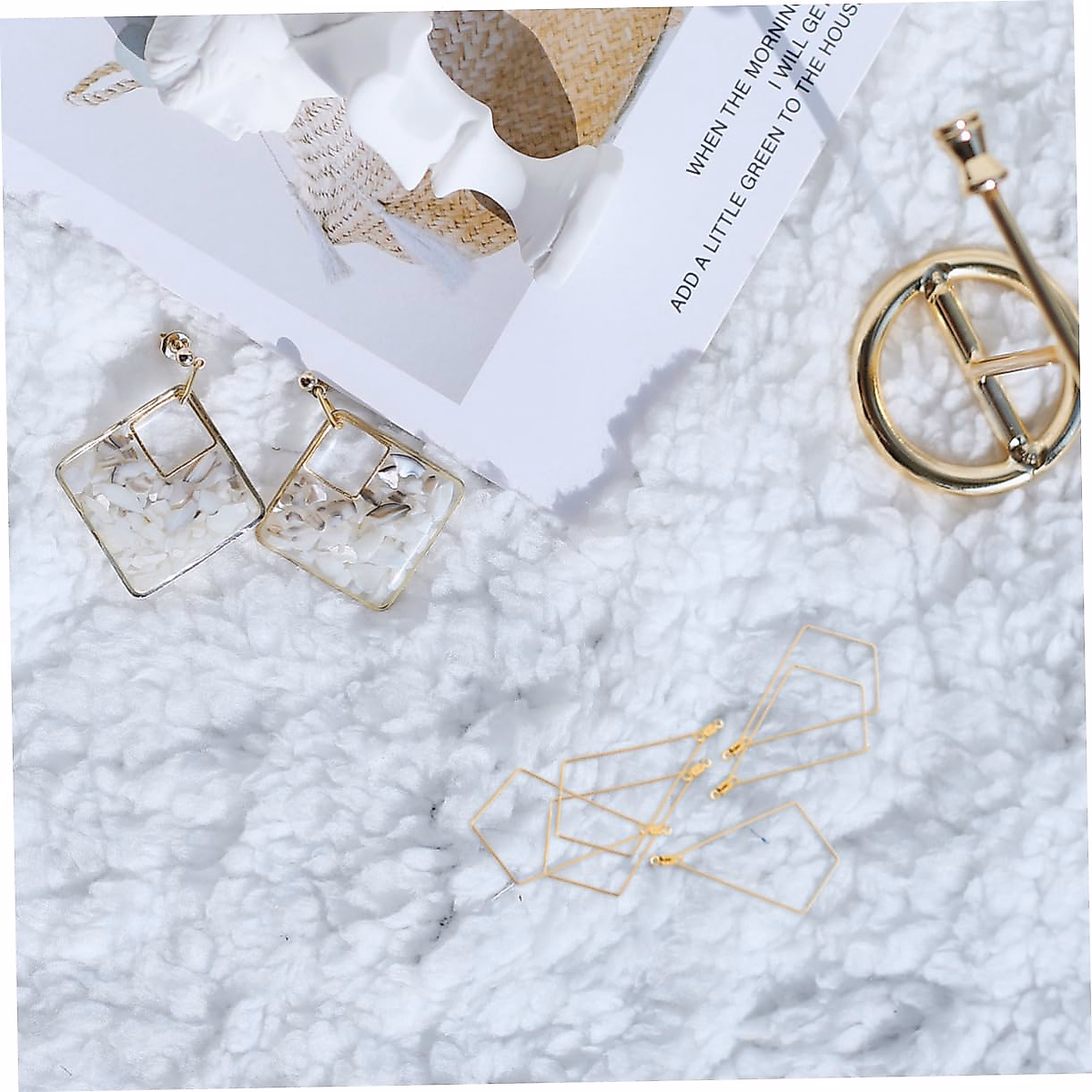 SEWOART Jewelry Making Earring Components 50pcs Stainless Steel Earring with Geometric Beading