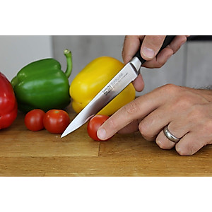 Taylors Eye Witness Syracuse Serrated Utility Kitchen Knife - Professional 13cm/5” Cutting Edge, Multi Use. Ultra Fine Toothed, Razor Sharp Blade. Soft Textured Grip Matte Black Handle.