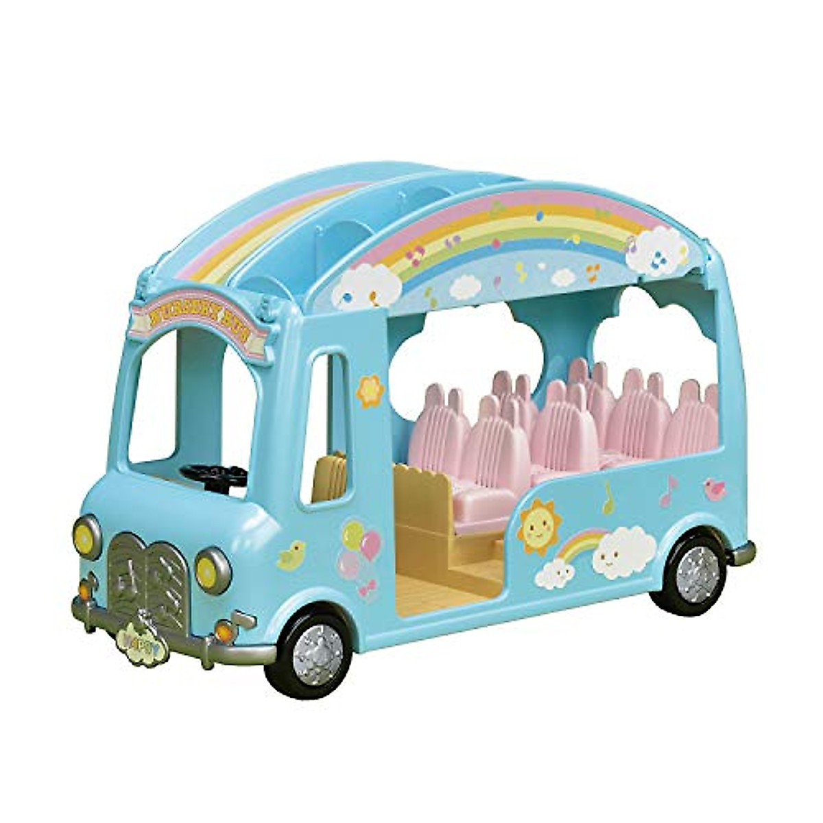 Calico Critters Sunshine Nursery Bus for Dolls, Toy Vehicle seats up to 12 collectible figures , Blue