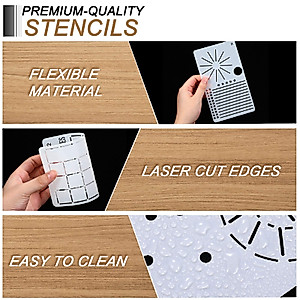 Zonon 24 Pieces Journal Stencils 4x7 Inch Planner DIY Drawing Template for Journals Supplies Kit Daily Weekly Monthly Calendars Notebook Productivity Scrapbook Lists, Letters, Numbers, Habit