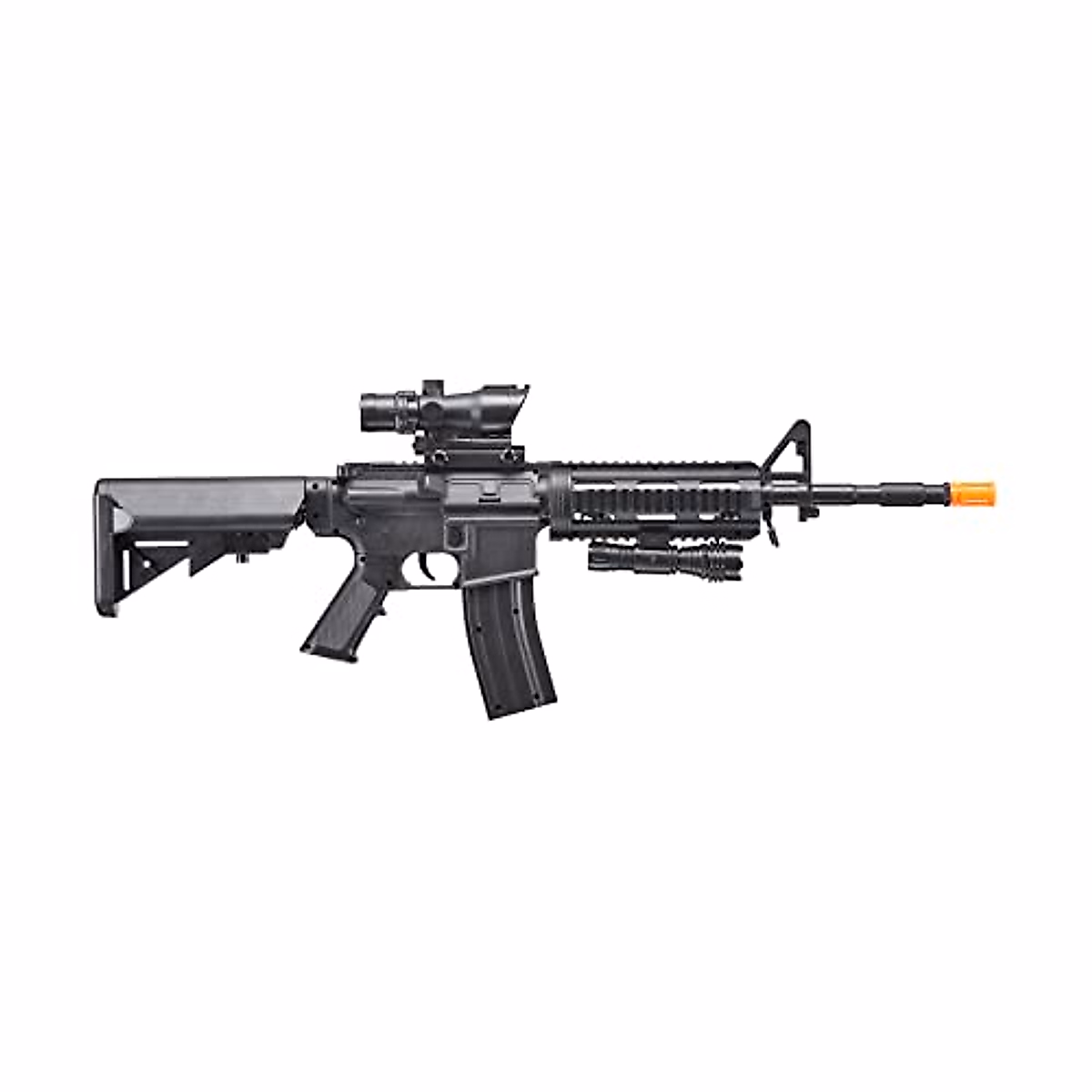 350 FPS Heavy Version M4 Airsoft Spring Rifle w/Flashlight and Red Dot Sight (Color: Black) (Large)
