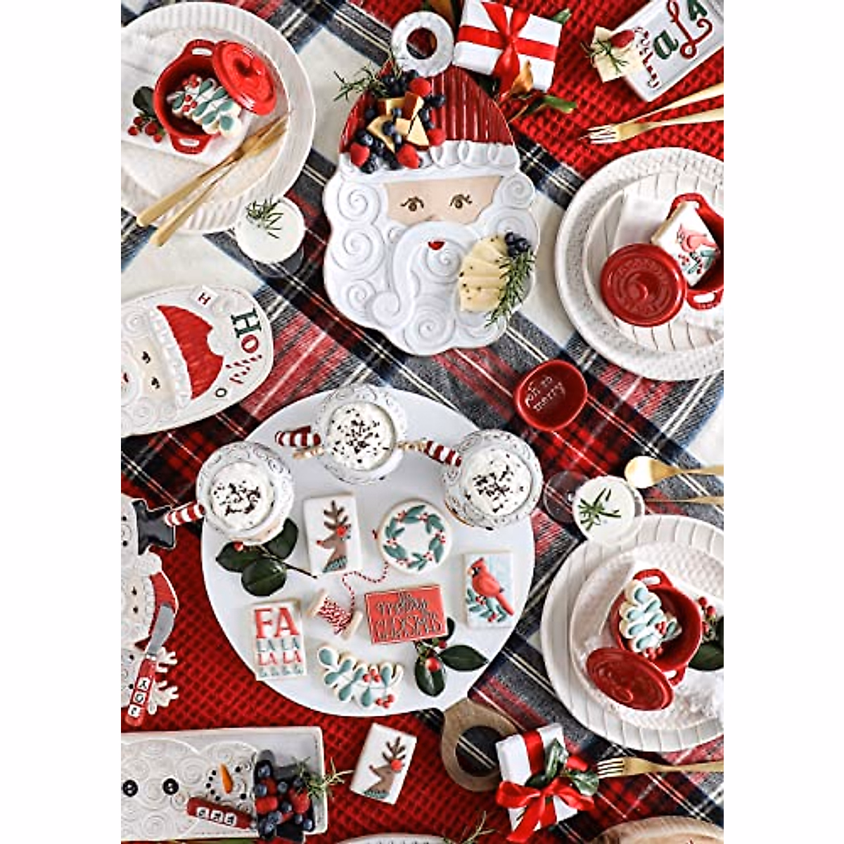Mud Pie Stoneware Christmas Serving Tray with Dip Cup and Spreader Set, Snowman