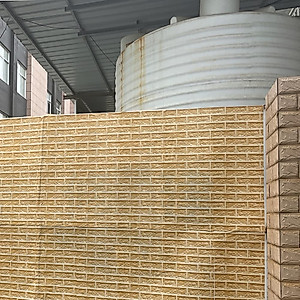 Yifasy 29.5 feet Roll Gold Bricks Shelf Liner Self-Adhesive Wallpaper Yellow Drawer Cover Paper Wall Furniture Protect Film (L-354.3x17.7 Inch)