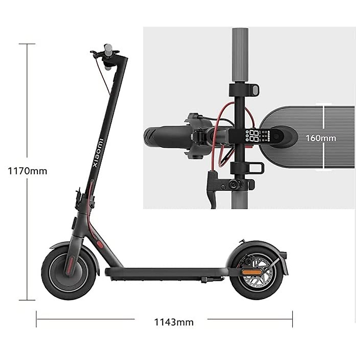 Xiaomi MI Electric Kick Scooter 4, 600W Motor, 18 Miles Long Range & 15.6mph, 10" Tubeless Tires, Dual Brakes, Commuting Electric Scooter for Adults & Teens
