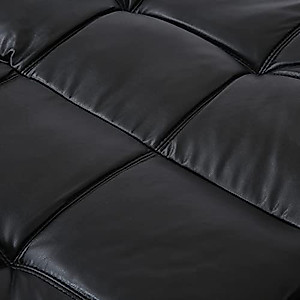 FANYE Black PU Leather Tufted 71" W